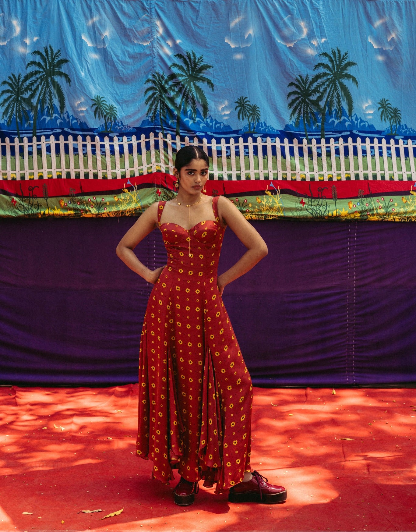 Cherry Red Maxi – Spurthi Gowda Official